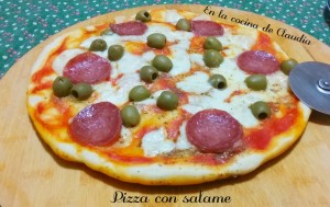 Pizza con salame|En la cocina de Claudia