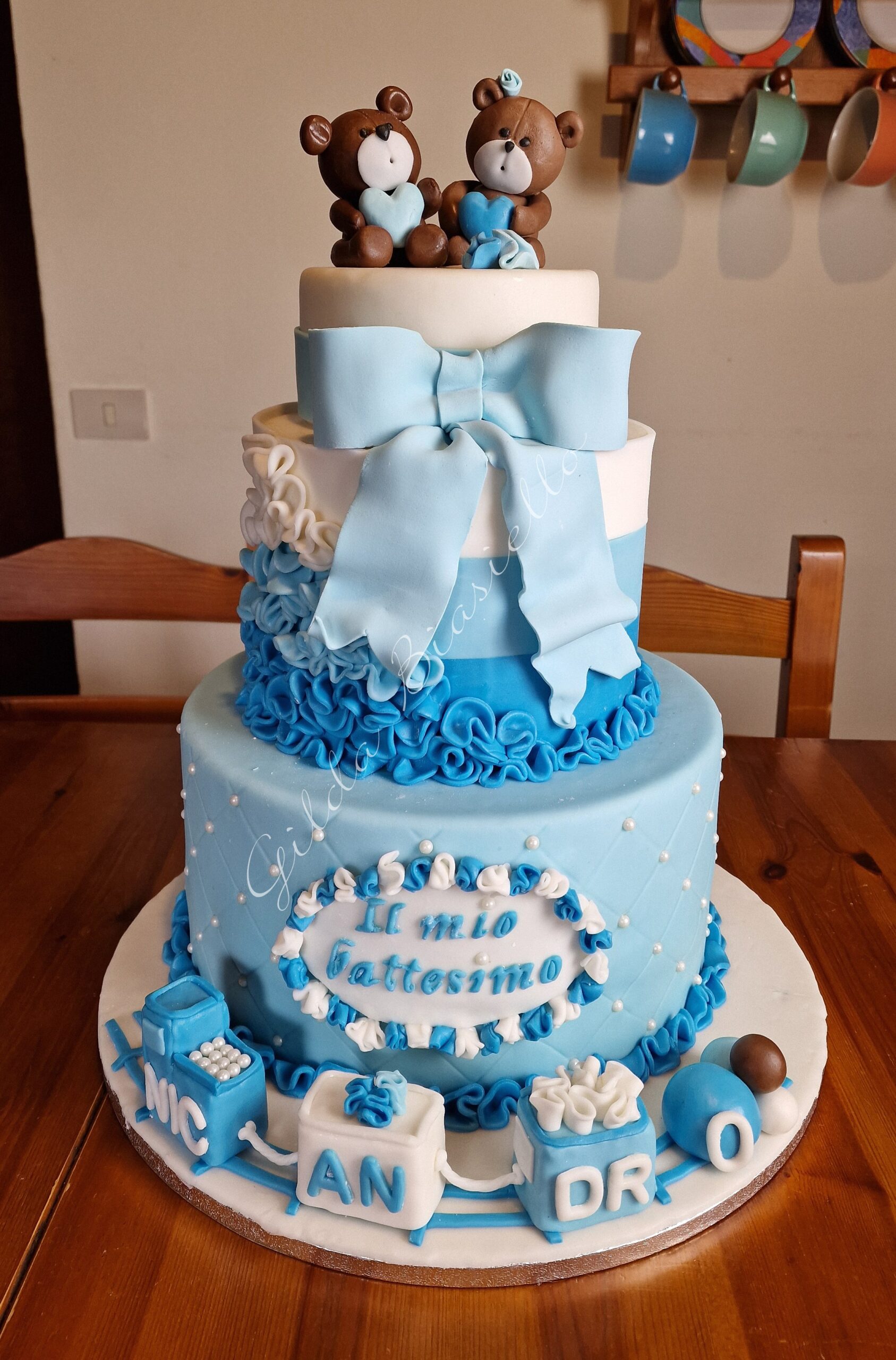 Torta battesimo con orsetti per bambino | Donnepasticcione