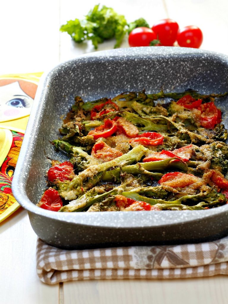 Cime di rapa al forno gratinate, ricetta facile senza sbollentatura