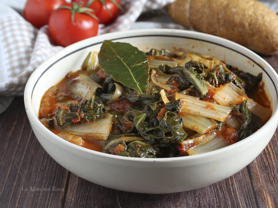 Bietole al pomodoro (senza sbollentare) - La mimosa rosa