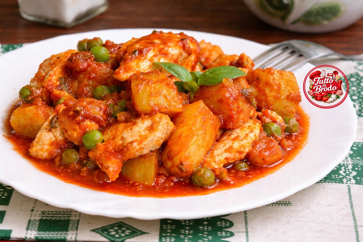 Spezzatino di Pollo al Sugo con Patate e Piselli - Tutto fa Brodo in ...