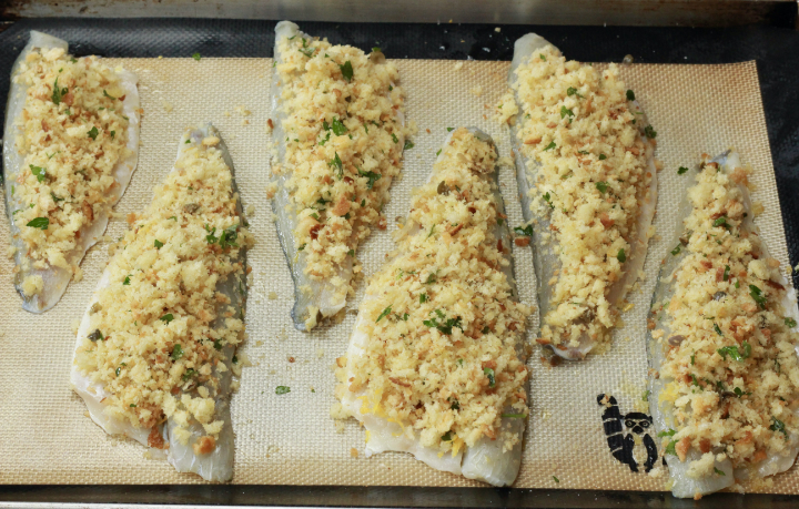 Filetti di branzino gratinati