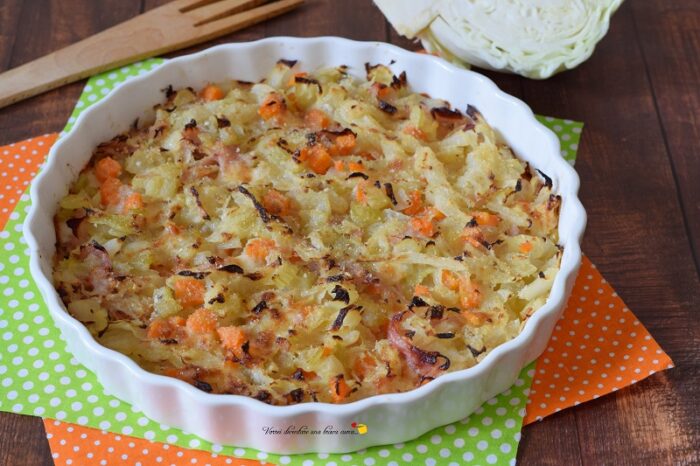 Verza ripassata al forno con cotto e provola - Vorrei diventare una ...