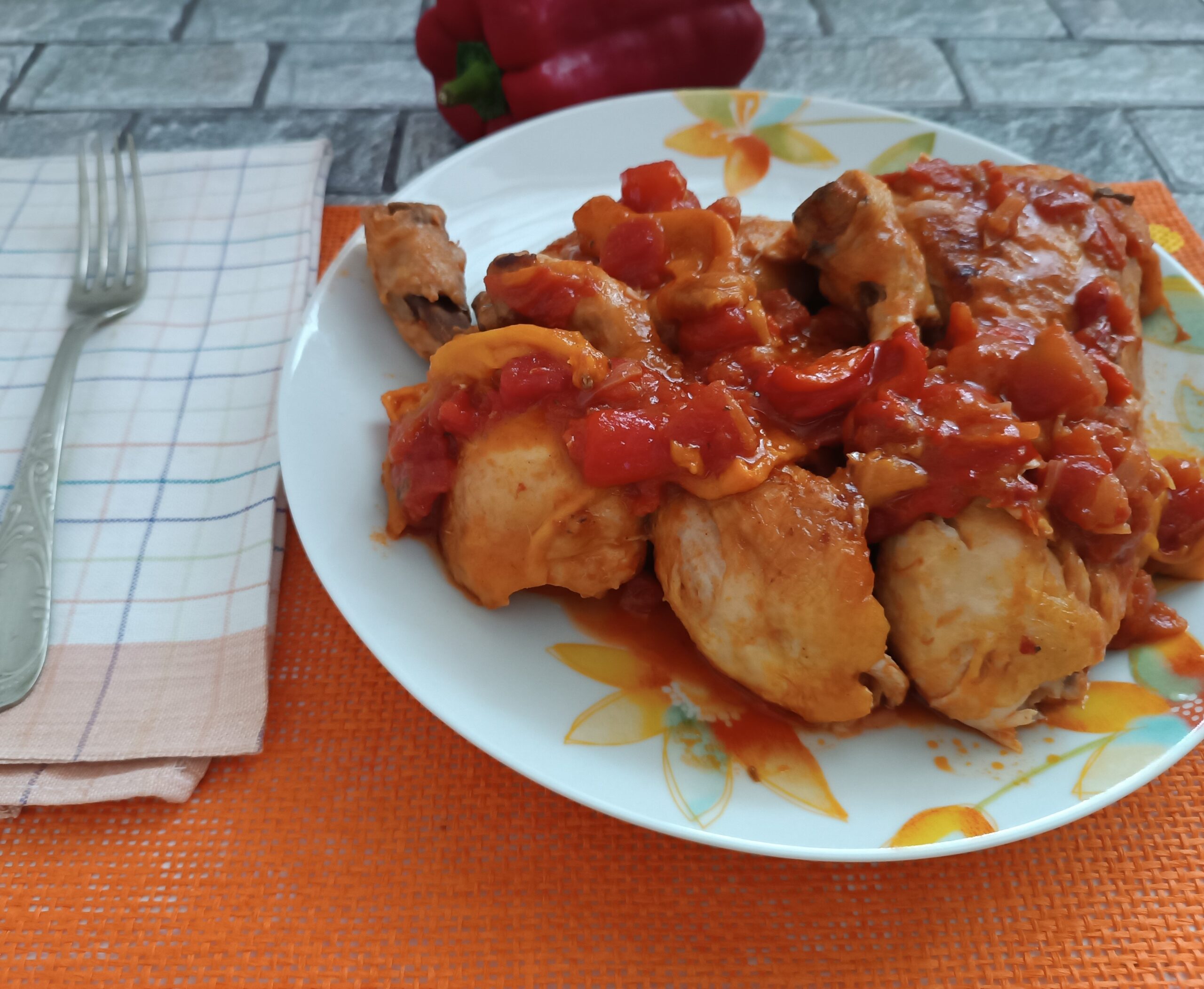 Cosce di pollo ai peperoni - Un'idea al giorno